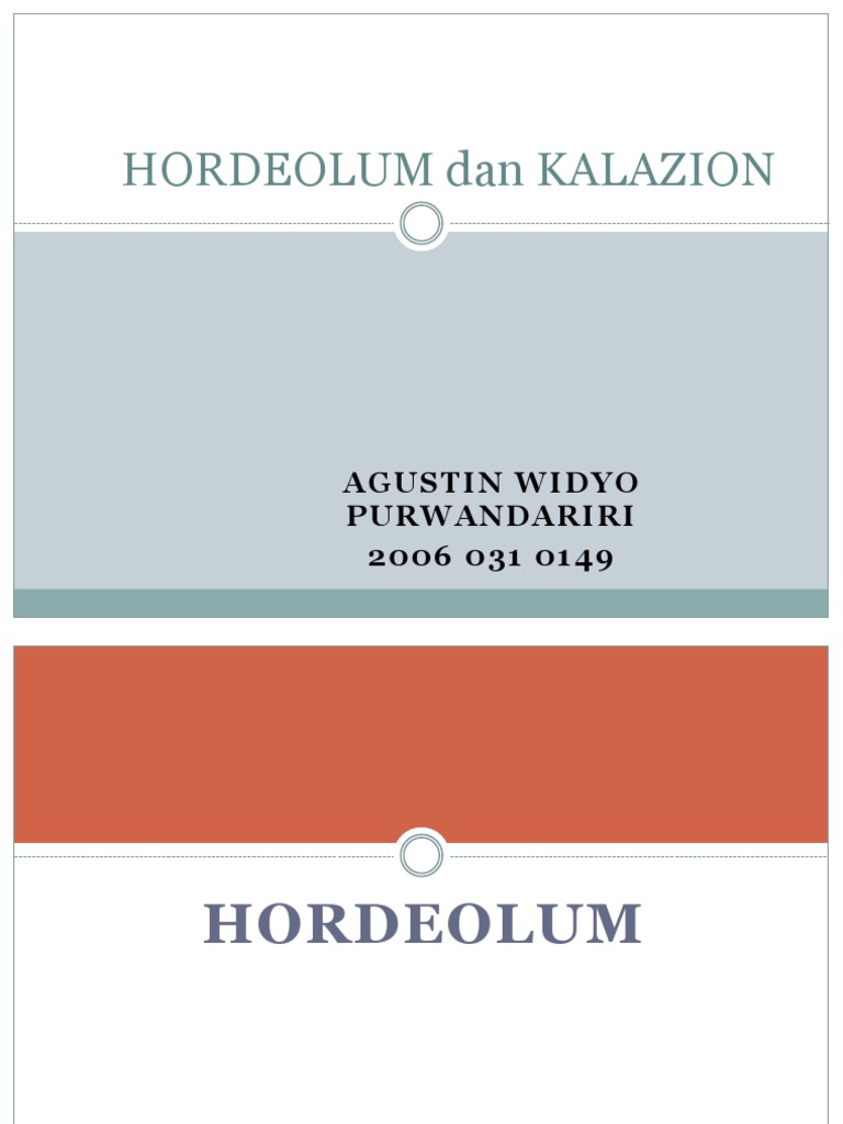 Panduan Hordeolum dan Kalazion | PDF