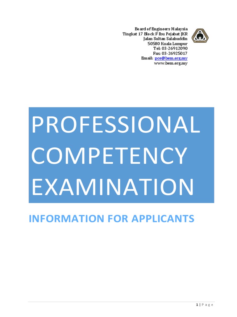 Professional Competency Exam Guide | PDF | Foundation (Engineering ...