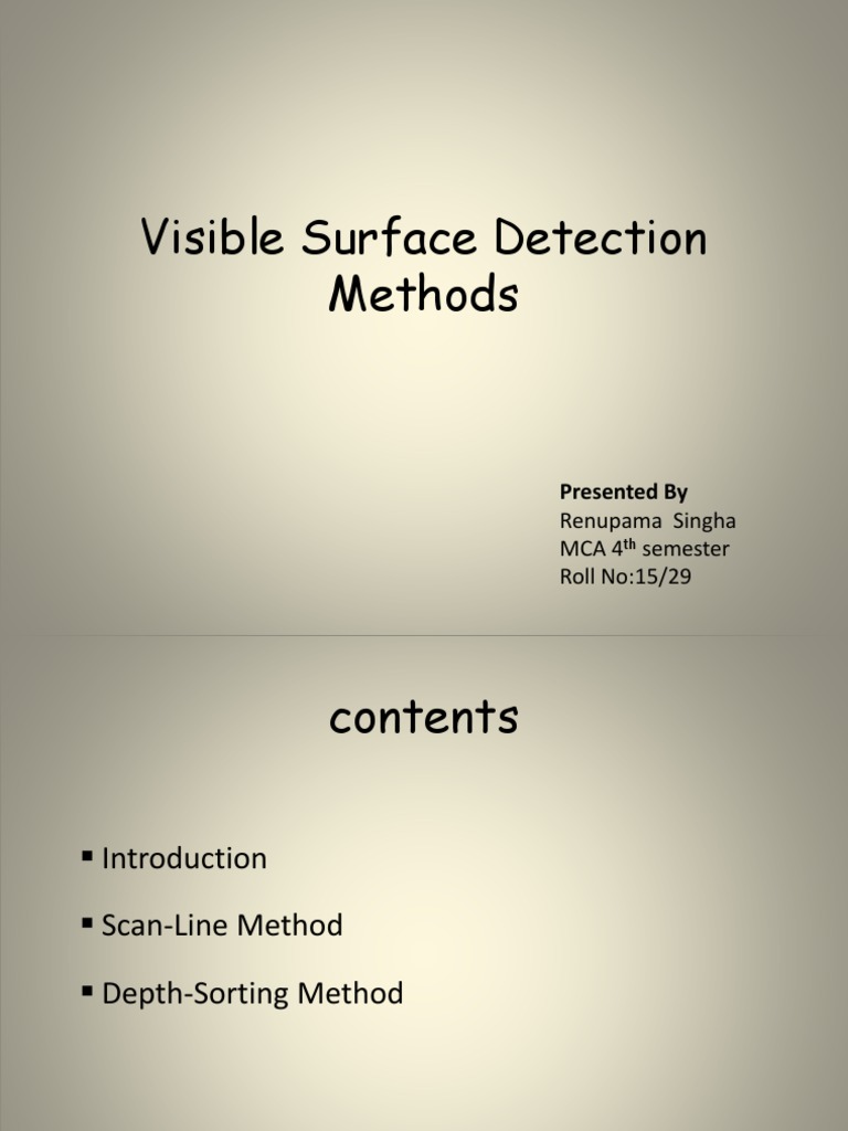 Visible Surface Detection Methods | PDF | Algorithms | Mathematical Concepts