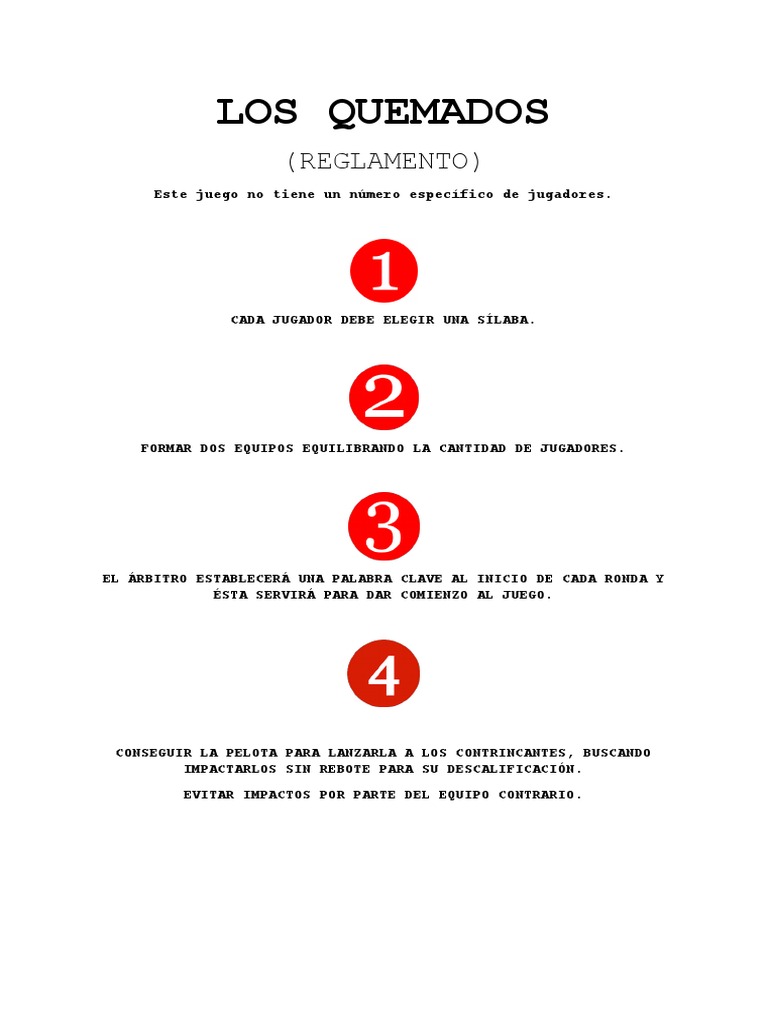 Los Quemados Reglas | PDF Los Quemados Reglas | PDF