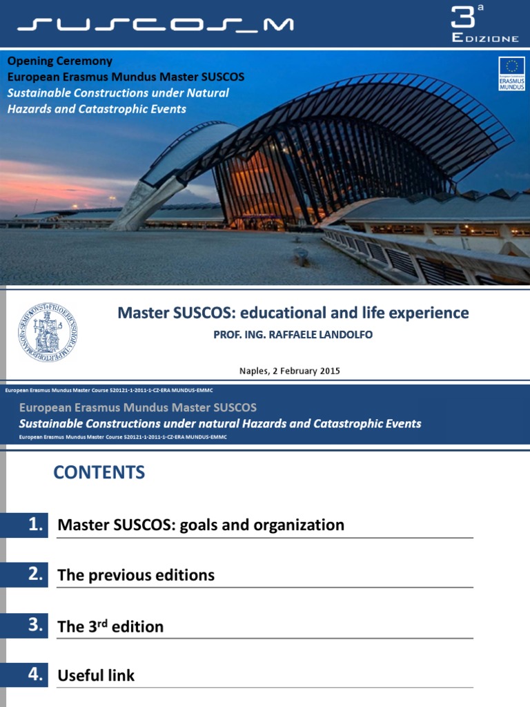 Master SUSCOS Overview and Goals | PDF | Naples | Master's Degree
