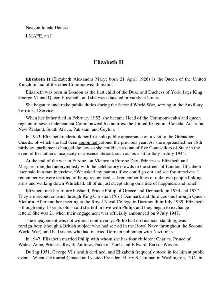 Elizabeth II | PDF | Elizabeth Ii | House Of Windsor
