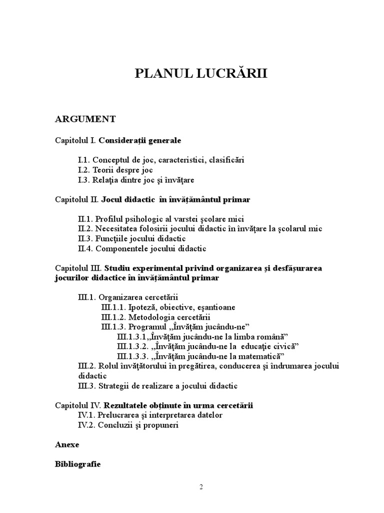 Cercetare Jocul Didactic | PDF