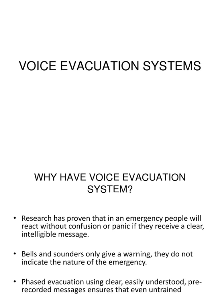 Voice Evacuation System Overview | PDF | Technology & Engineering
