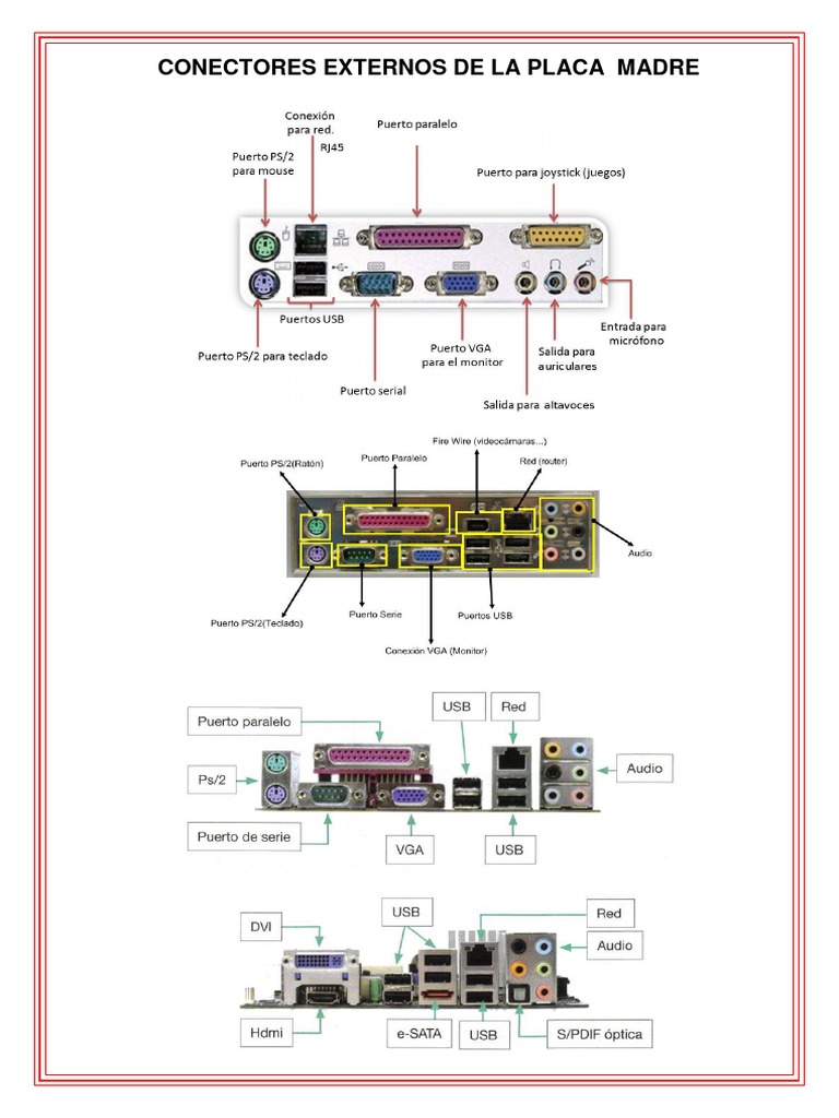 Conectores Externos de La Placa Madre | PDF | USB | Hdmi