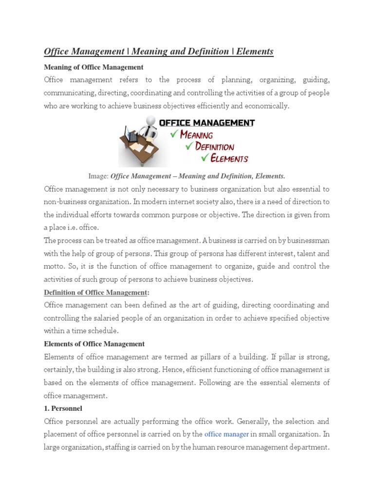 Office Management | PDF | Hierarchy | Employment