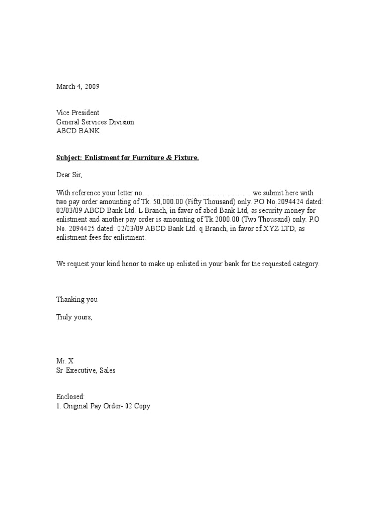 Letter For Enlistment | PDF