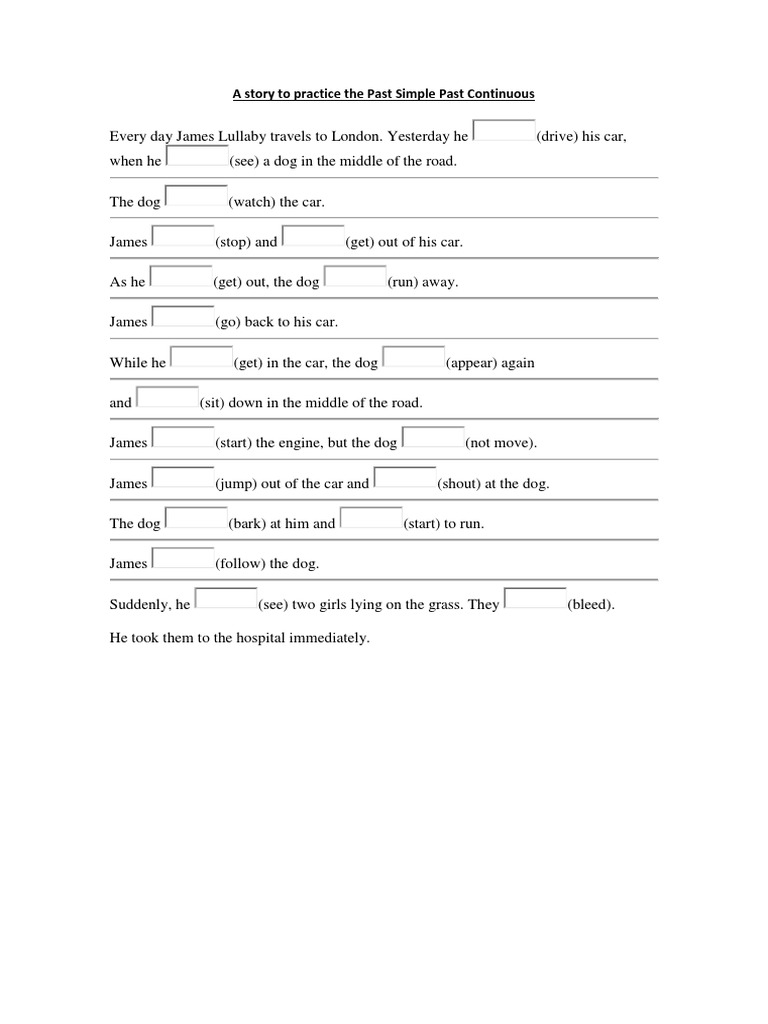 Past Simple and Continuous Practice Story | PDF