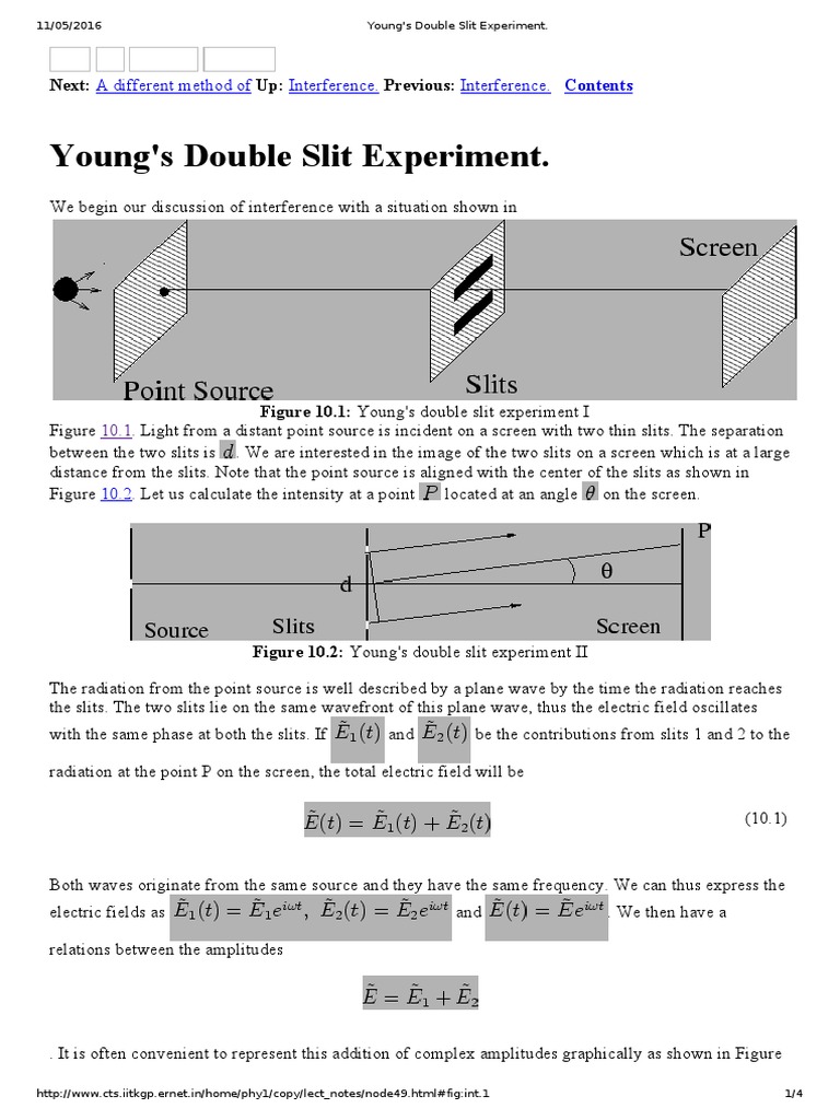 Young's Double Slit Experiment | PDF | Interference (Wave Propagation ...