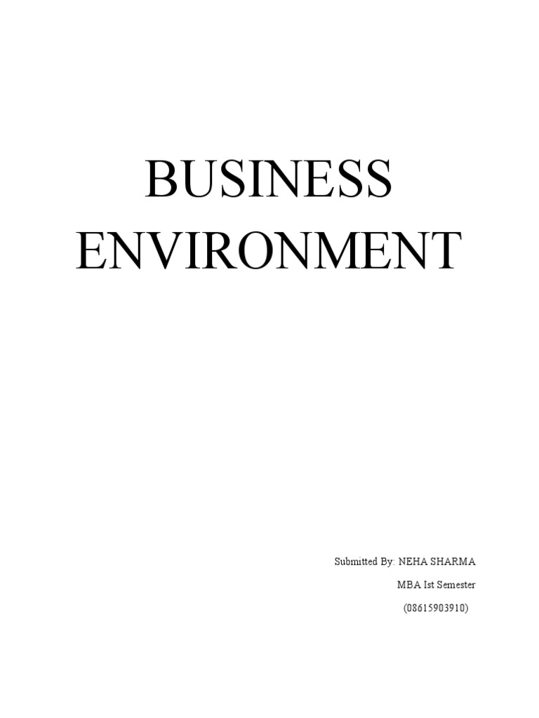 Business Environment | PDF