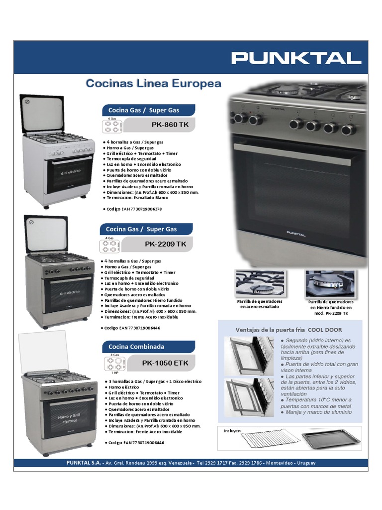Folleto Cocinas Linea Europa | PDF | Estufa de cocina | Lentes
