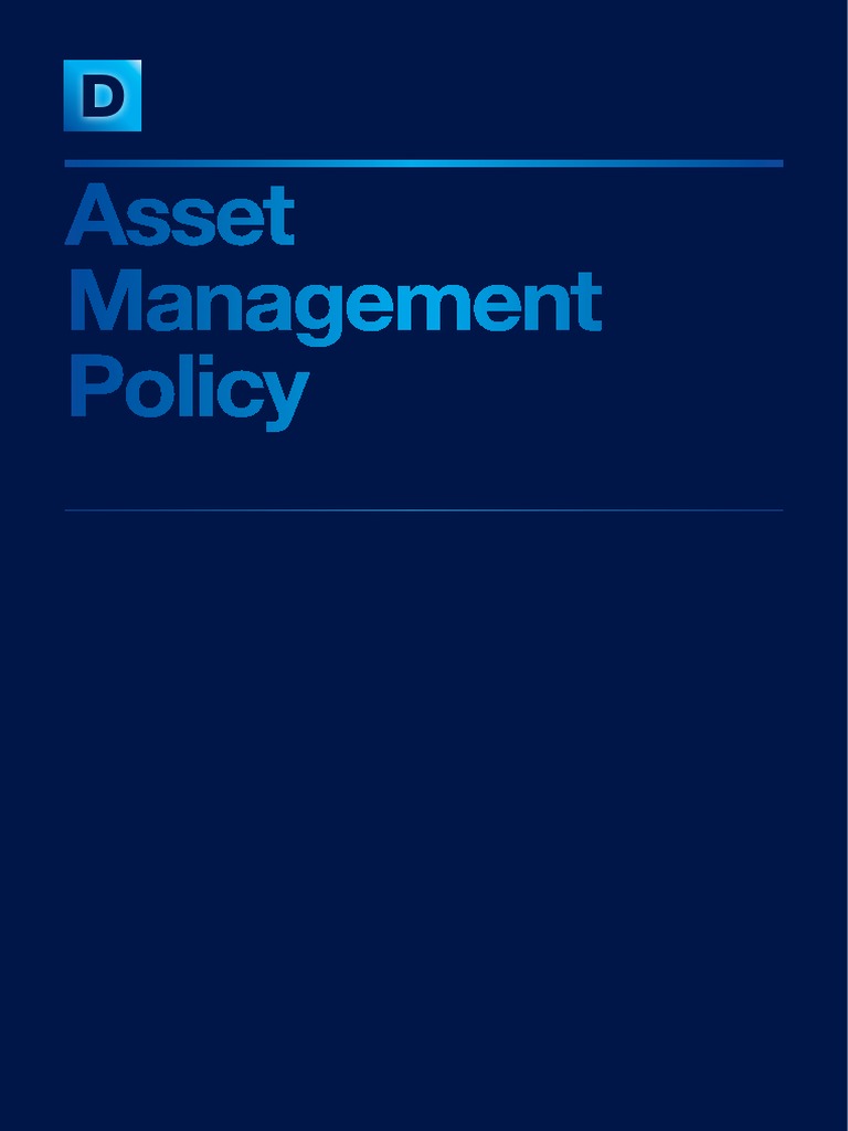 Appendix D - Asset Management Policy | PDF | Electrical Substation ...