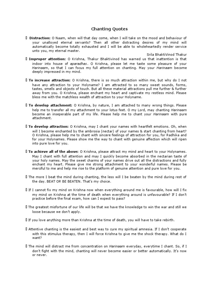 Chanting Quotes | Download Free PDF | Love