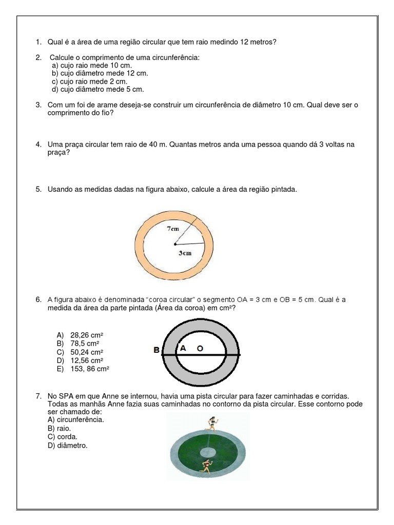 Circulo e Comprimento Da Circunferencia | PDF