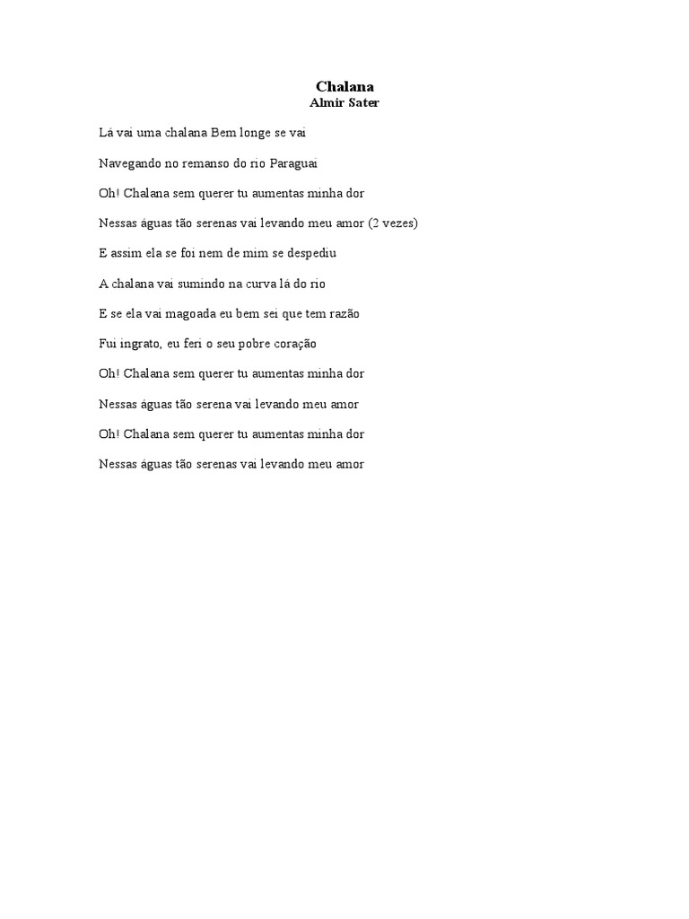 Chalana Letra | PDF