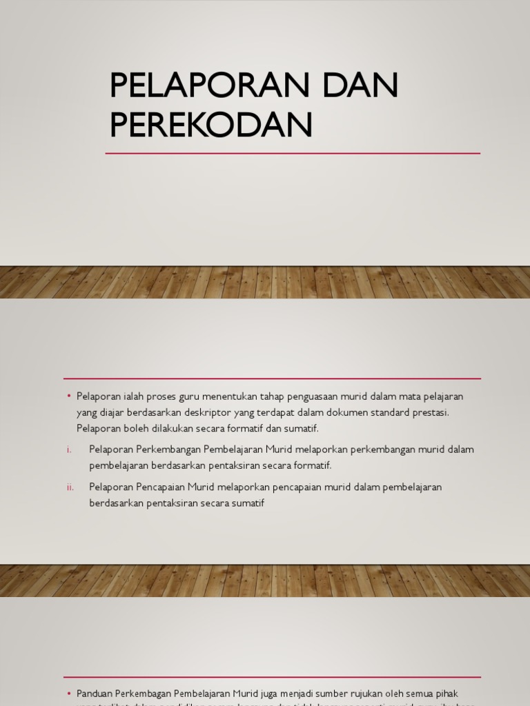 Pelaporan Dan Perekodan | PDF