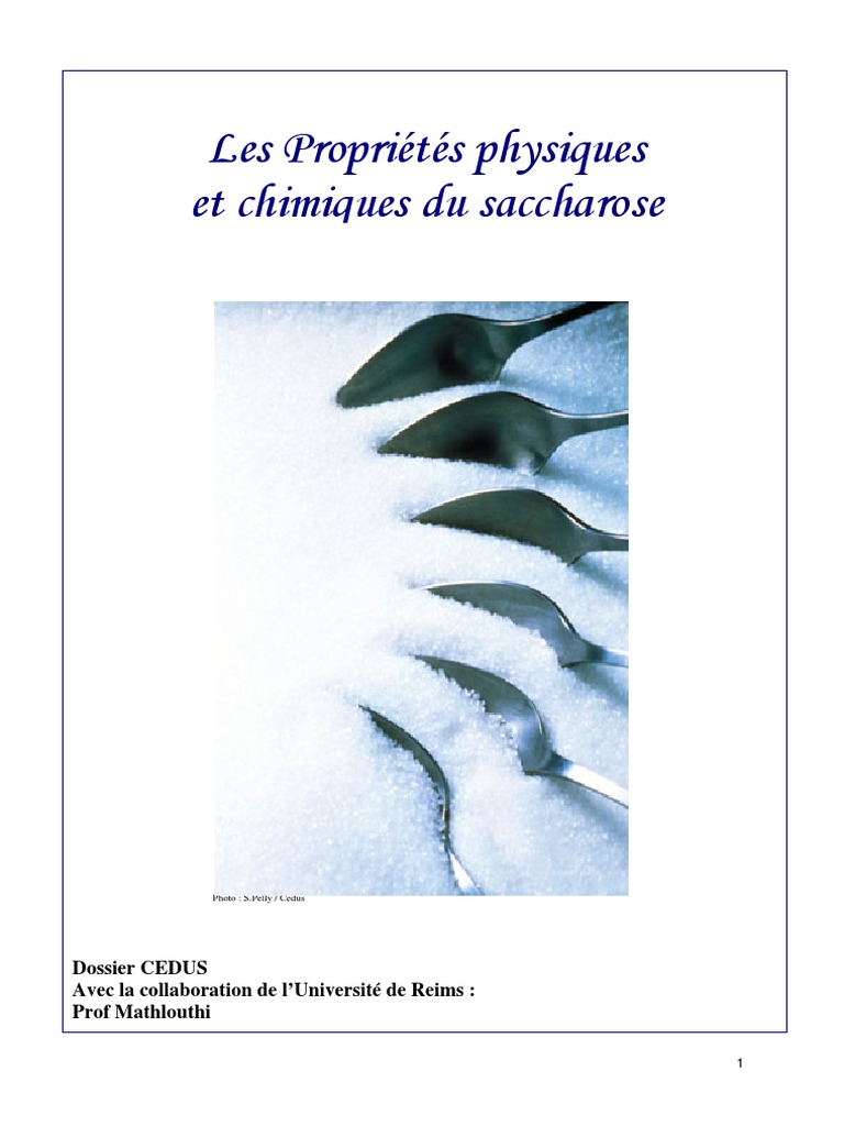 Propriétés du saccharose : Structure et Masse | PDF | Saccharose ...