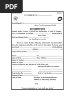 Declaration by Local People For Delayed Registration of Birth | PDF