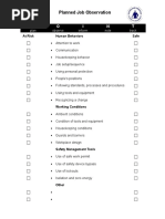 Planned Task Observation | PDF | Safety | Occupational Safety And Health
