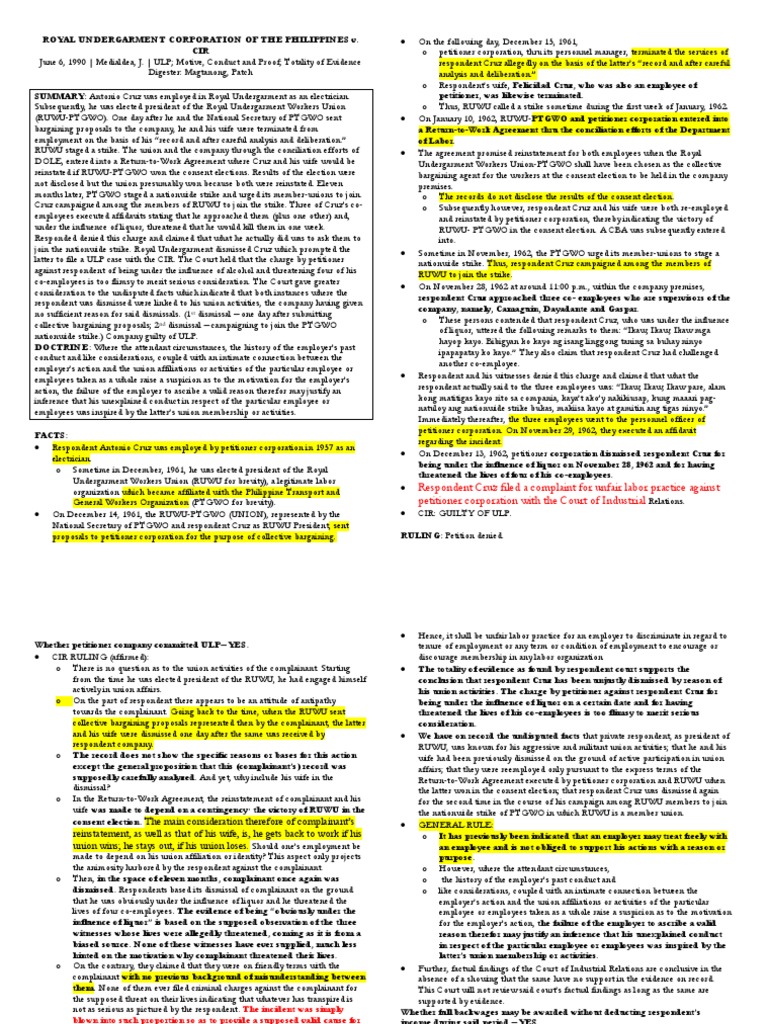 Respondent Cruz Filed A Complaint For Unfair Labor Practice Against ...