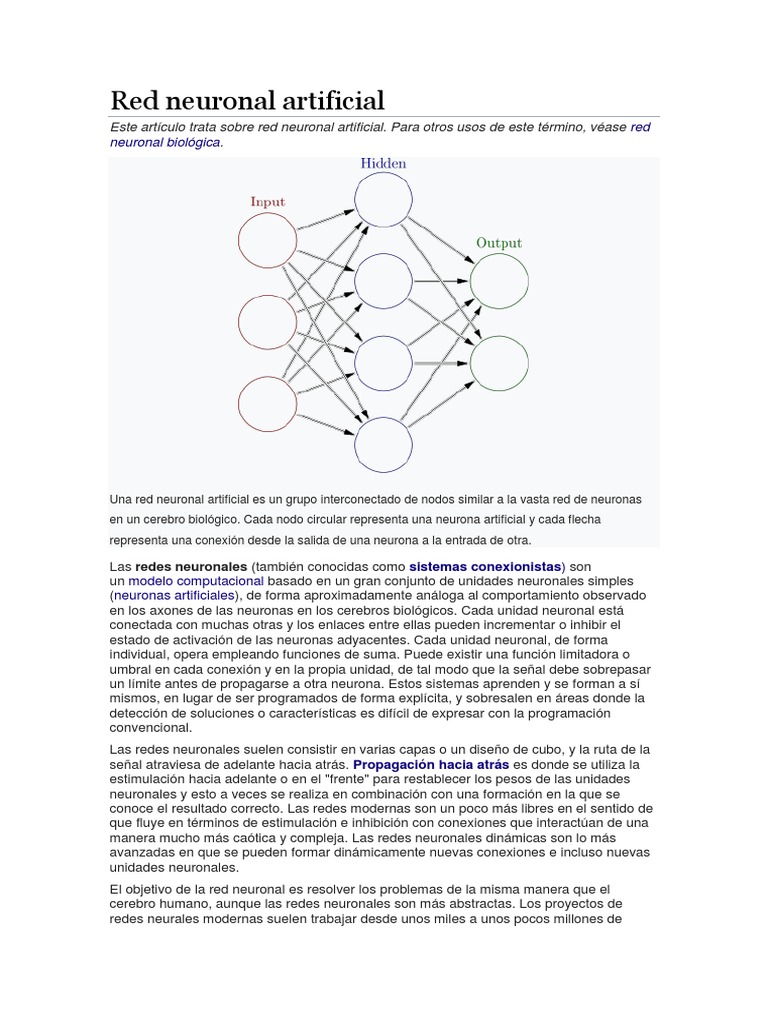 Red Neuronal Artificial | PDF | Red neuronal artificial | Neurona
