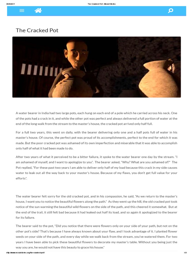 The Cracked Pot - Moral Stories | PDF | Home & Garden | Poetry