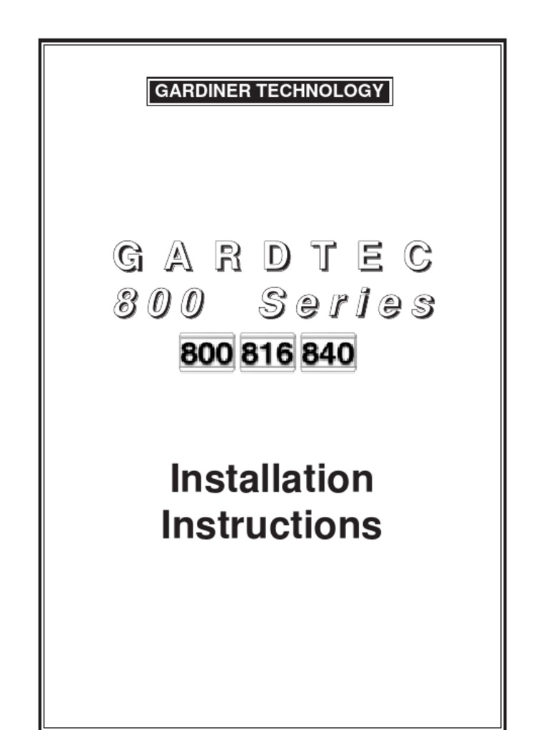 GARDTEC 800series | PDF | Electrical Wiring | Mains Electricity