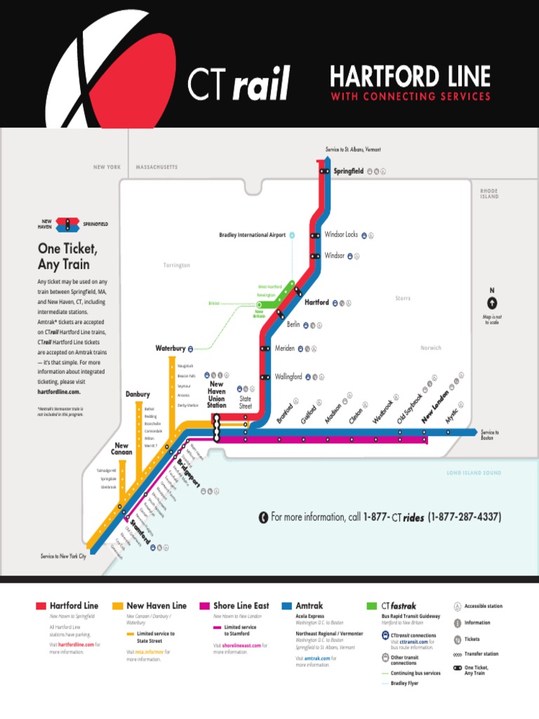 Hartford Line Statewide Map (1) (1) | Passenger Rail Transport | Bus ...