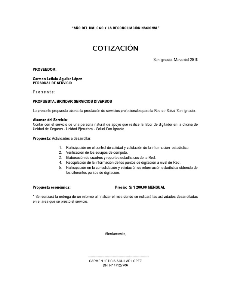 Cotización de Servicios Profesionales | PDF | Business