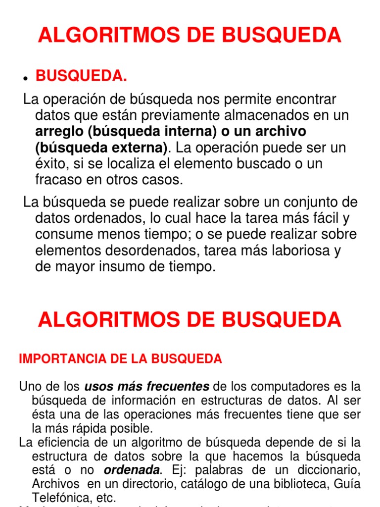 Algoritmos de Busqueda - Busqueda Binaria | PDF | Algoritmos ...