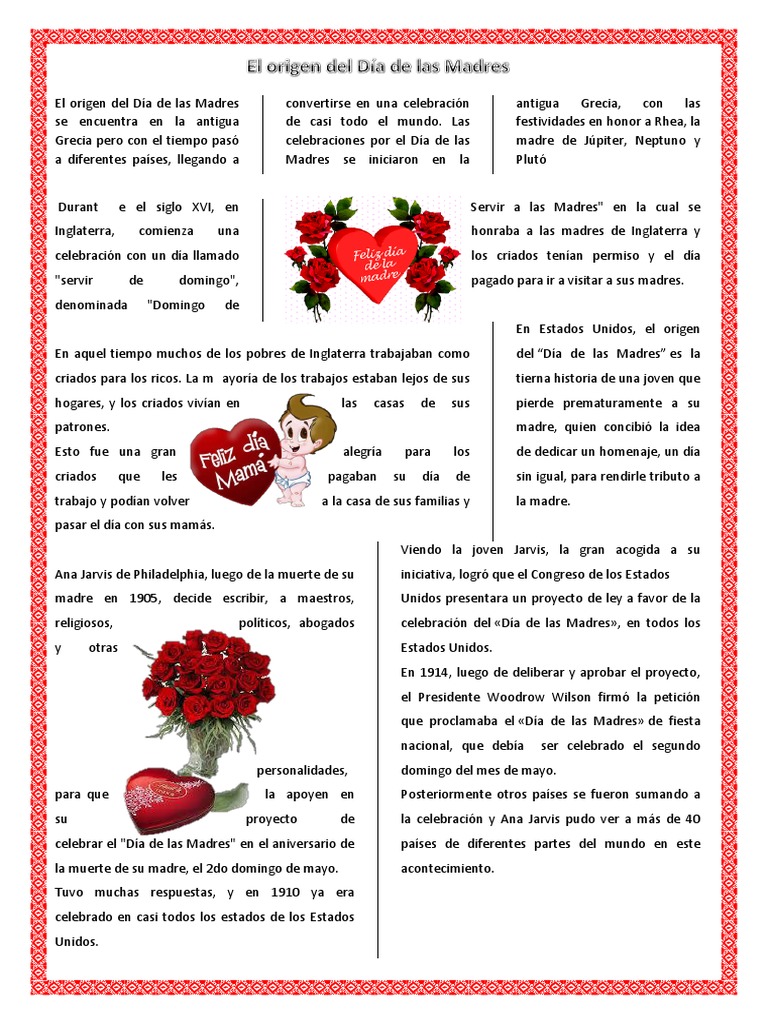 El Origen Del Día de Las Madres | PDF | Viajes y turismo