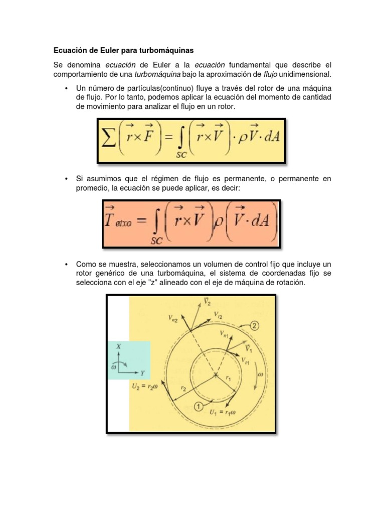 Ecuación de Euler | PDF | Turbomaquinaria | Mecánica