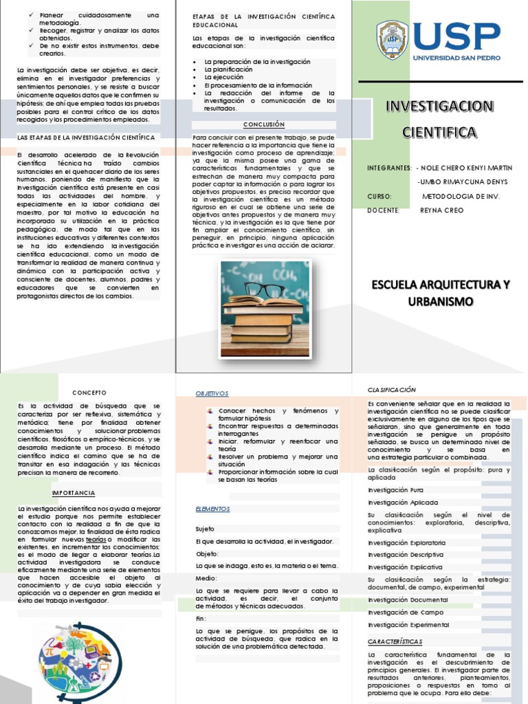 Triptico Investigacion Cientifica | Método científico | Teoría