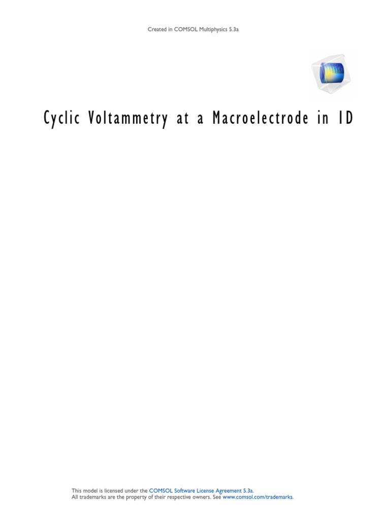 Numerical Simulation of Cyclic Voltammetry at a Macroelectrode Using COMSOL Multiphysics | PDF ...