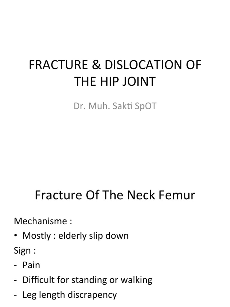 Fracture & Dislocation of The Hip Joint | PDF | Hip | Anatomical Terms ...