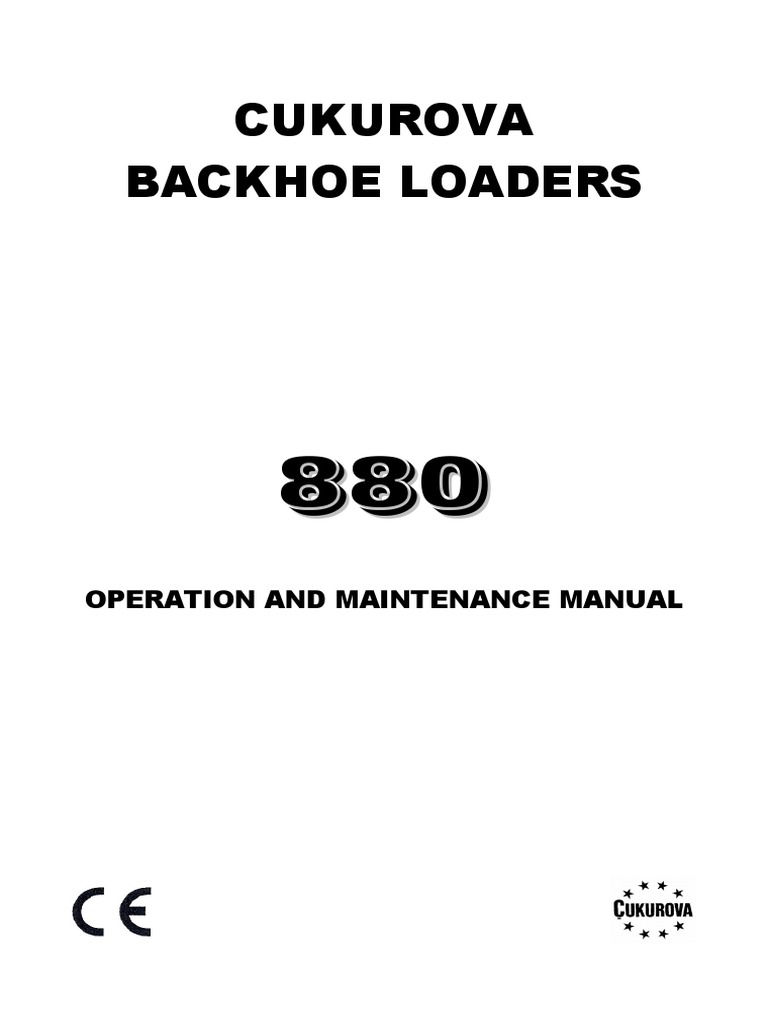 Cukurova Backhoe Loaders: Operation and Maintenance Manual | PDF ...