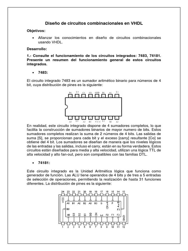 Diseño de Circuitos Combinacionales en VHDL | Puerta lógica | Vhdl