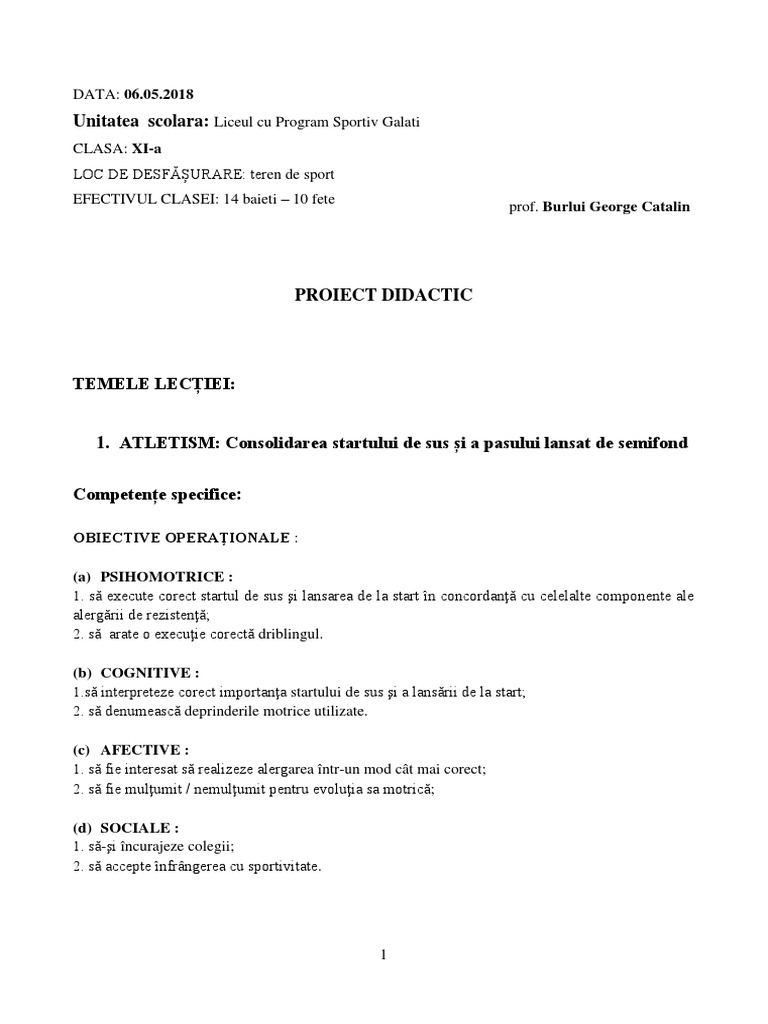 Plan de Lectie 4 | PDF