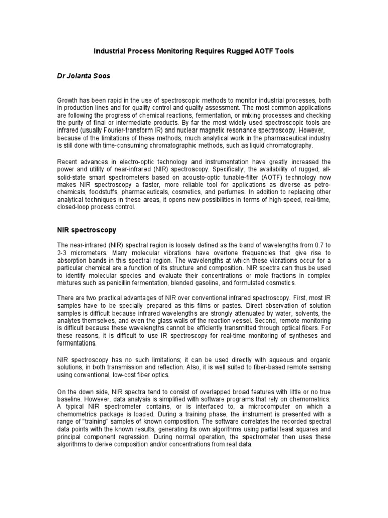 Rugged Aotf | PDF | Infrared Spectroscopy | Infrared