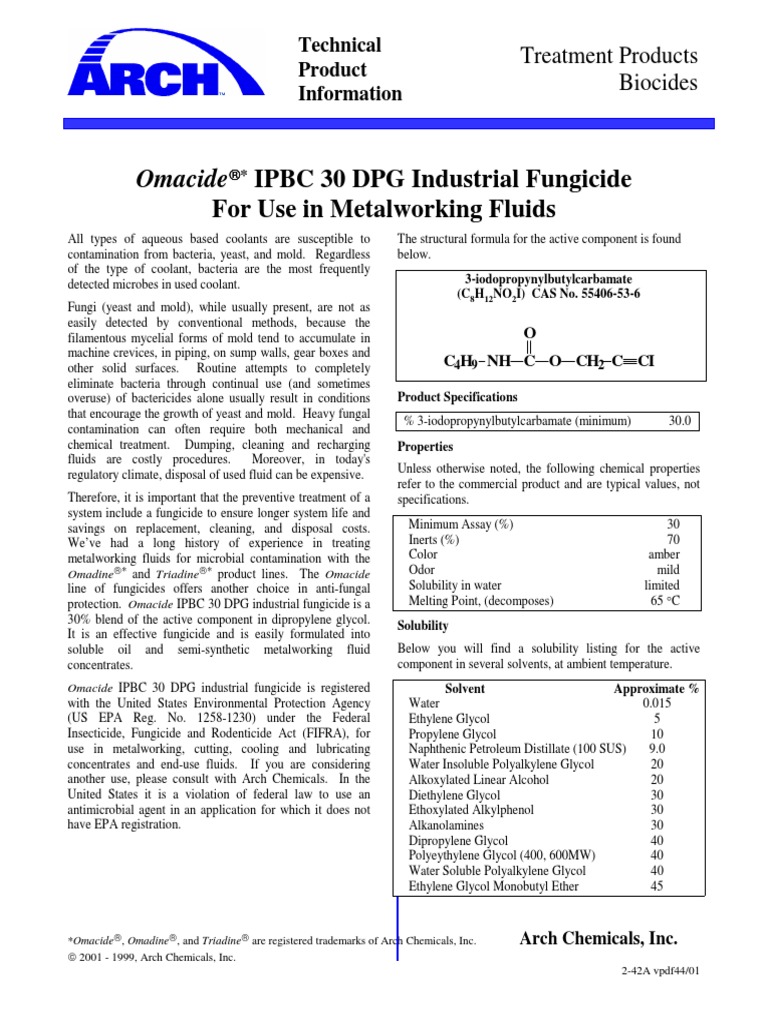 BT Arch - Omacide Ipbc 30 DPG | PDF | Solubility | Petroleum