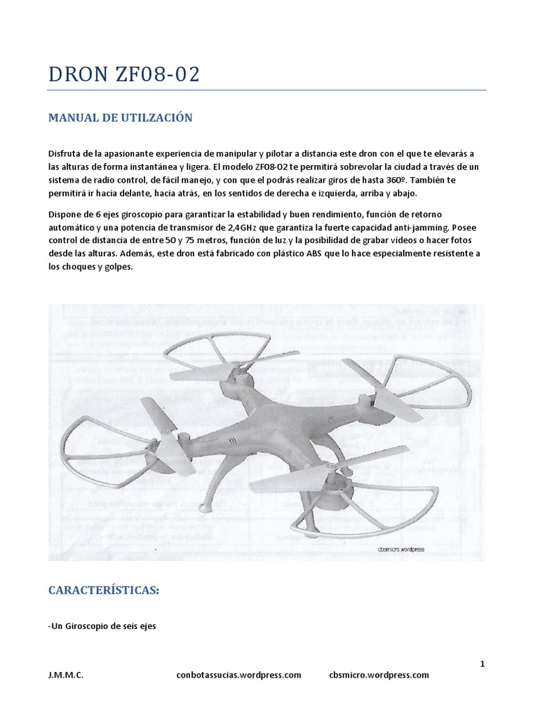 DRON ZF08-02: Manual de Utilzación | PDF | Unmanned Aerial Vehicle ...