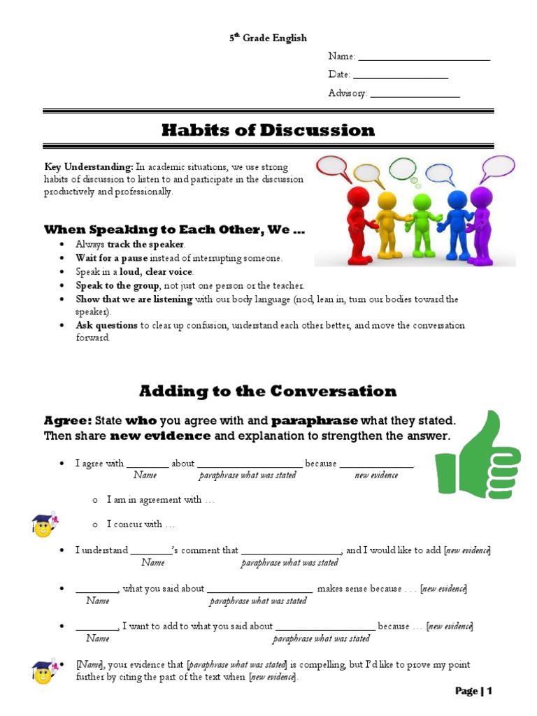 Habits of Discussion | PDF | Conversation | Reading Comprehension