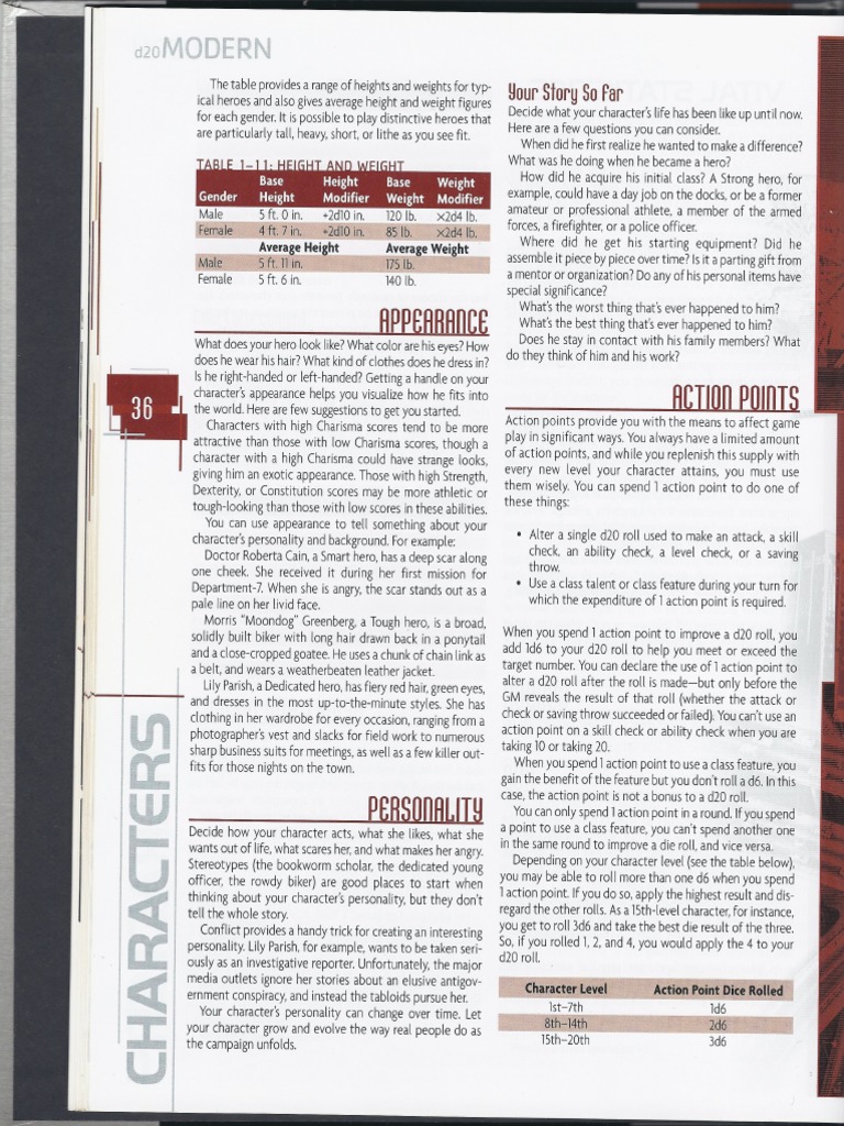 D20 Modern - Core Rulebook (Infamous Page 36) PDF | PDF