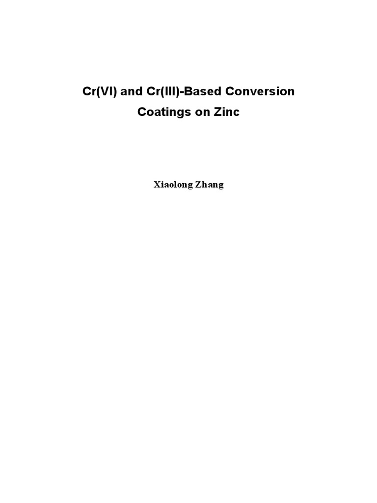 Cromate Conversion Coatings | PDF