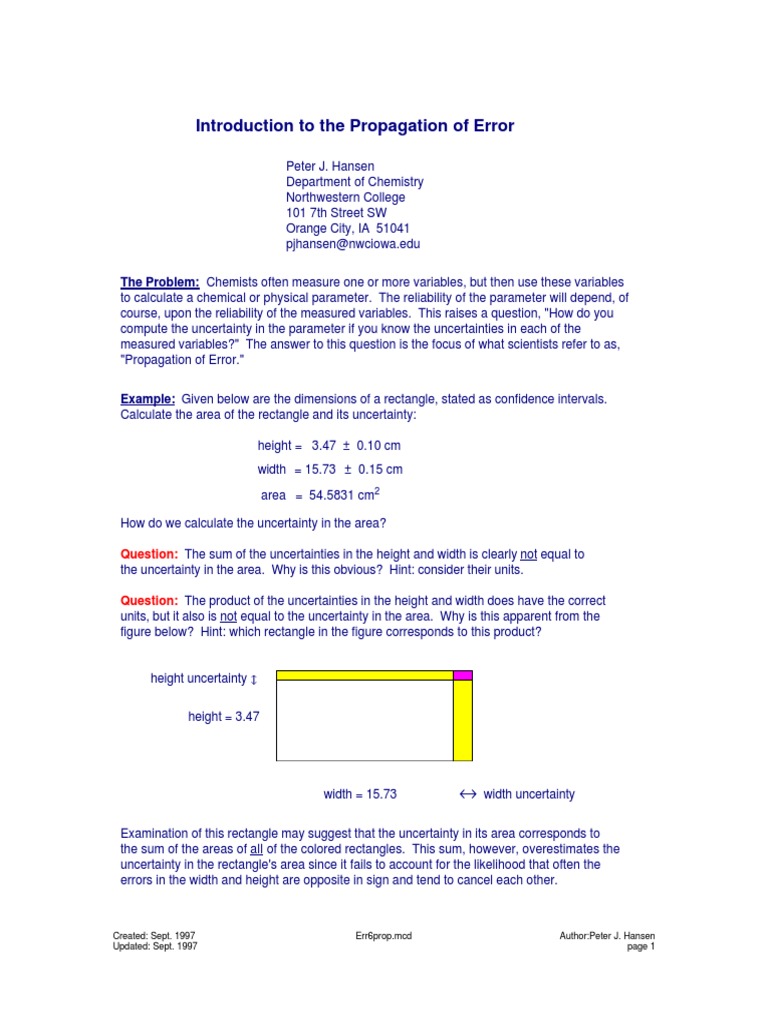 Propagation of Error | PDF | Uncertainty | Derivative