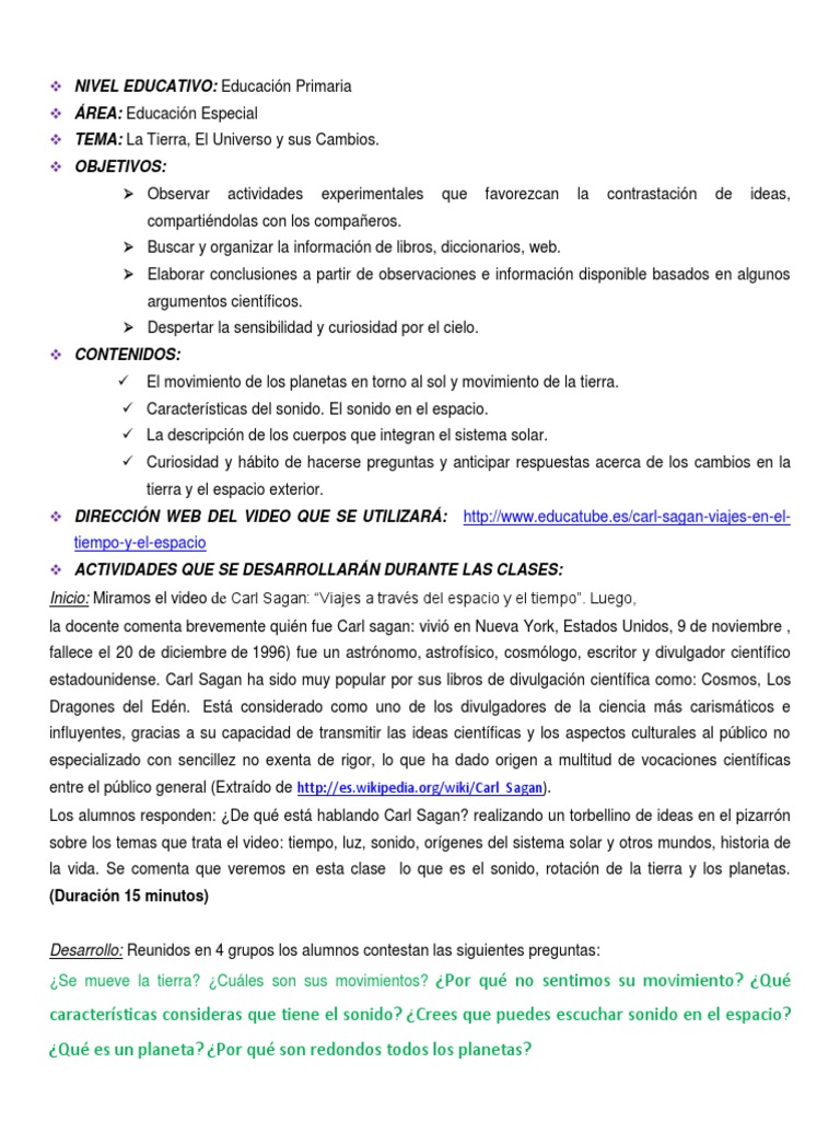 La Tierra, El Universo y Sus Cambios | PDF | Science | Maestros