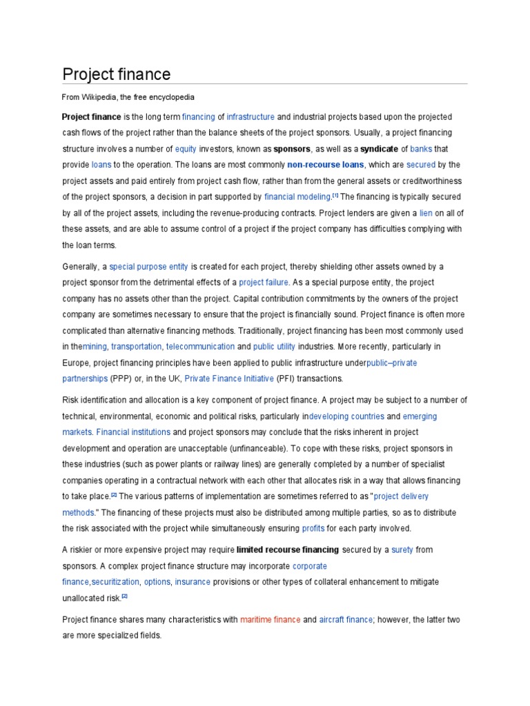 Project Finance | PDF | Project Finance | Economies