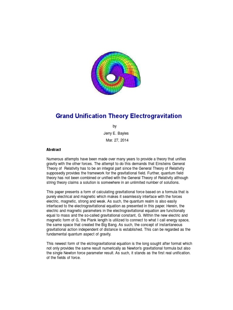 Grand Unification | PDF | Gravity | General Relativity