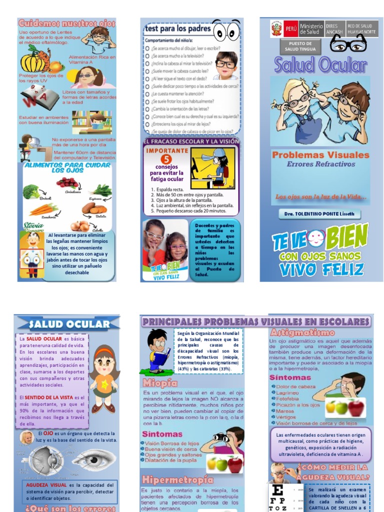 Triptico Salud Ocular | Descargar gratis PDF | Percepción visual | Ojo