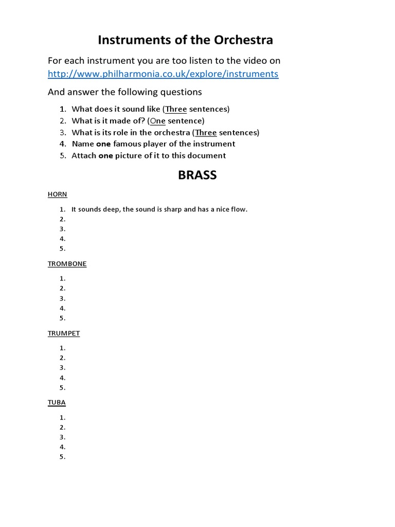 Instruments of The Orchestra | PDF